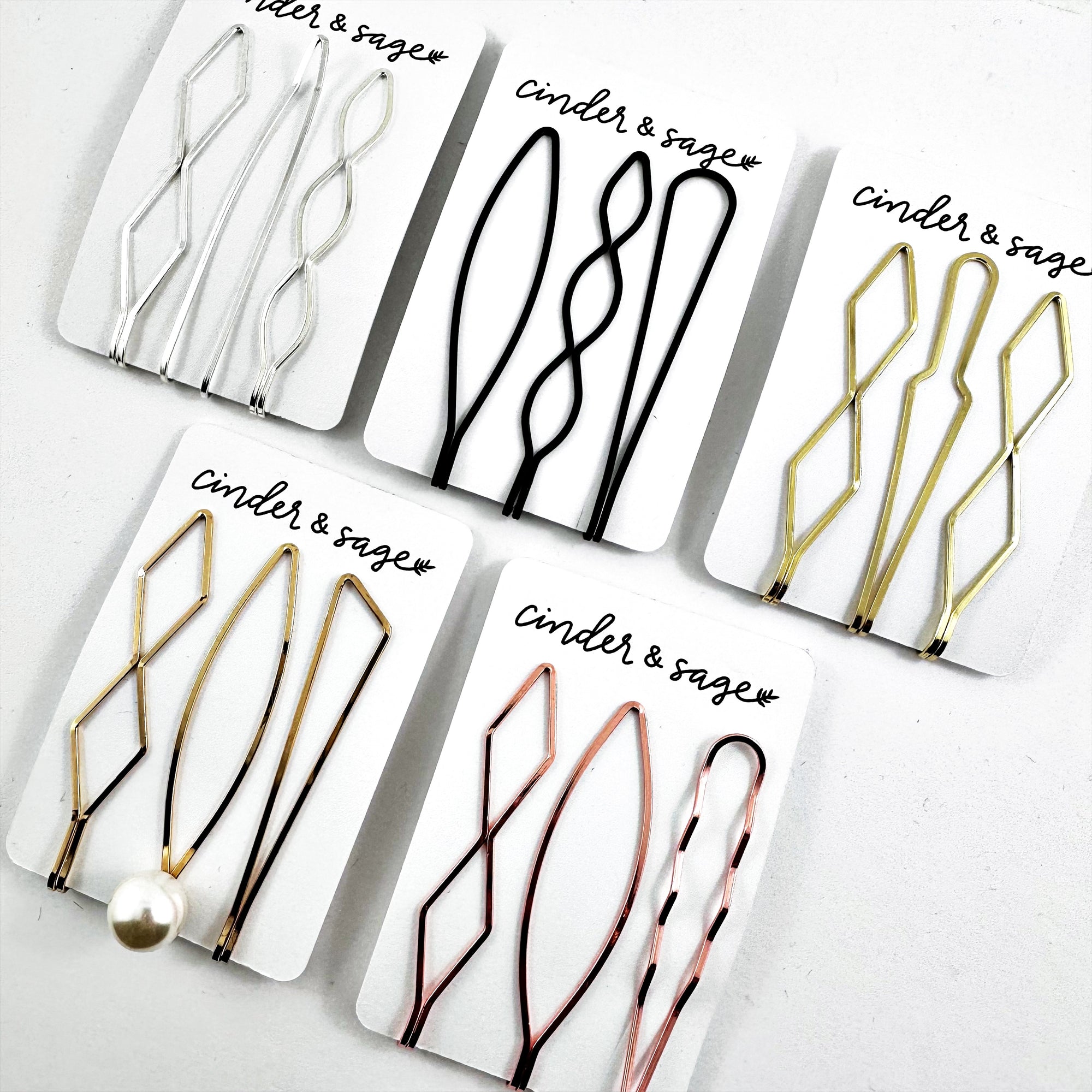 "Trio" Bobby Pin Sets - Cinder & Sage