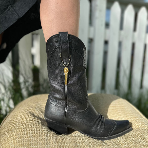 “Reba” Cowboy Boot Charms (Silver) - Cinder & Sage