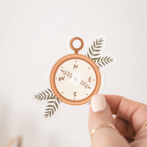 Compass Vinyl Sticker - Cinder & Sage