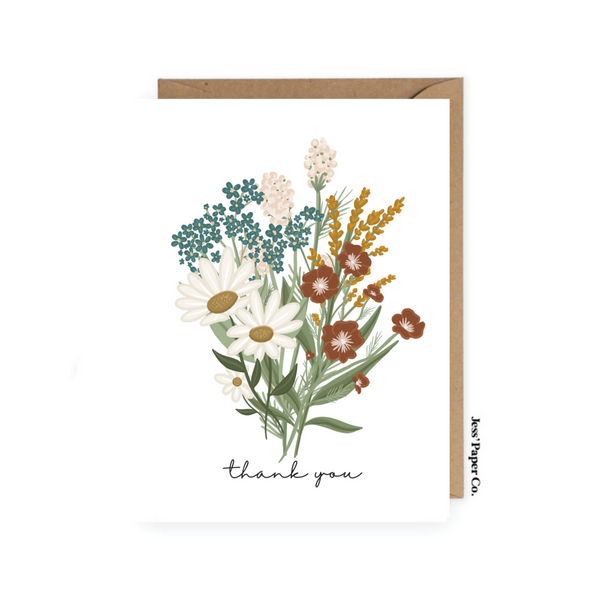 Wildflowers Thank You Card - Cinder & Sage