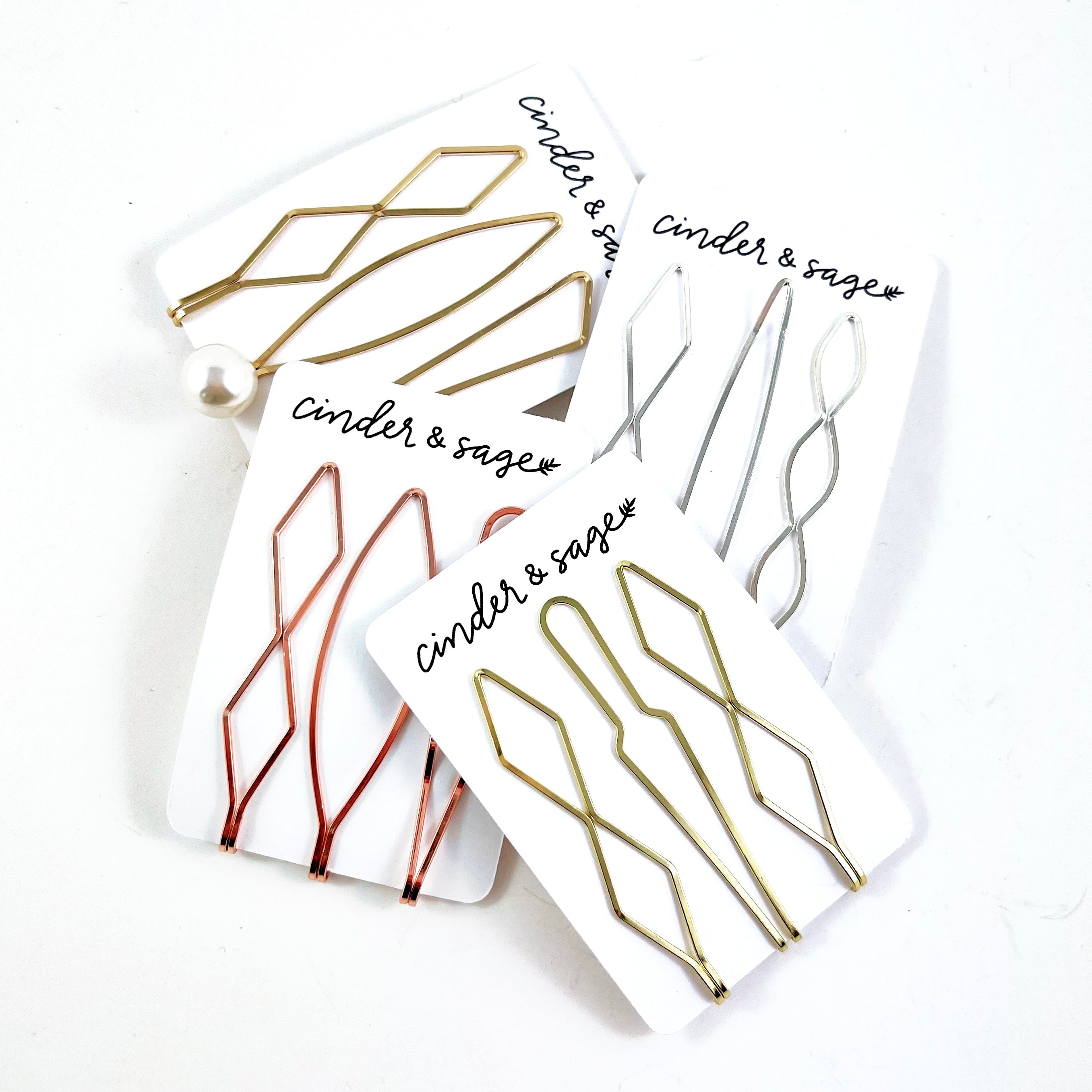 "Trio" Bobby Pin Sets - Cinder & Sage